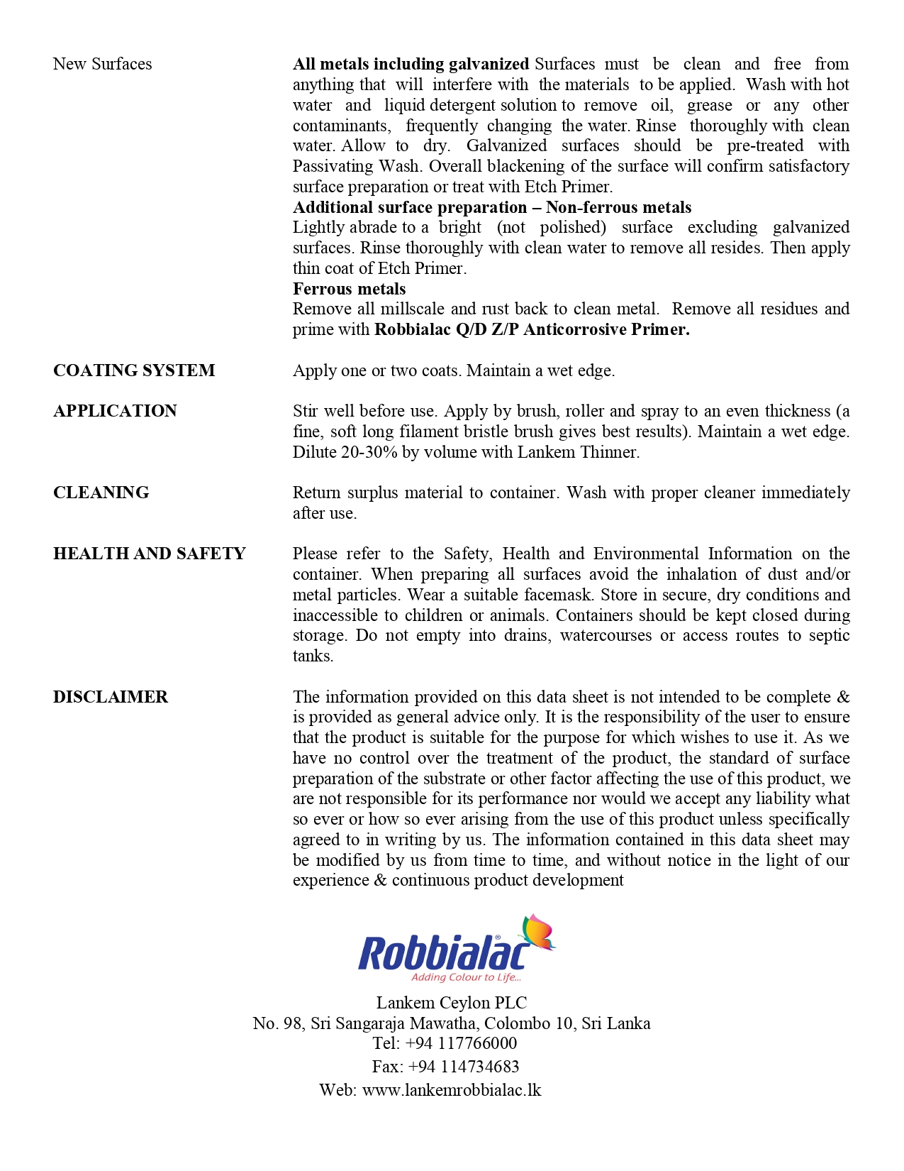 QD Zinc Phosphate Primer – Robbialac