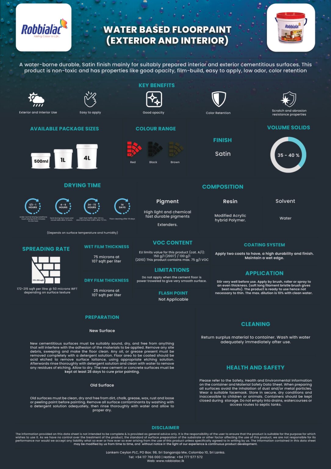 WATER BASED FLOOR PAINT – Robbialac